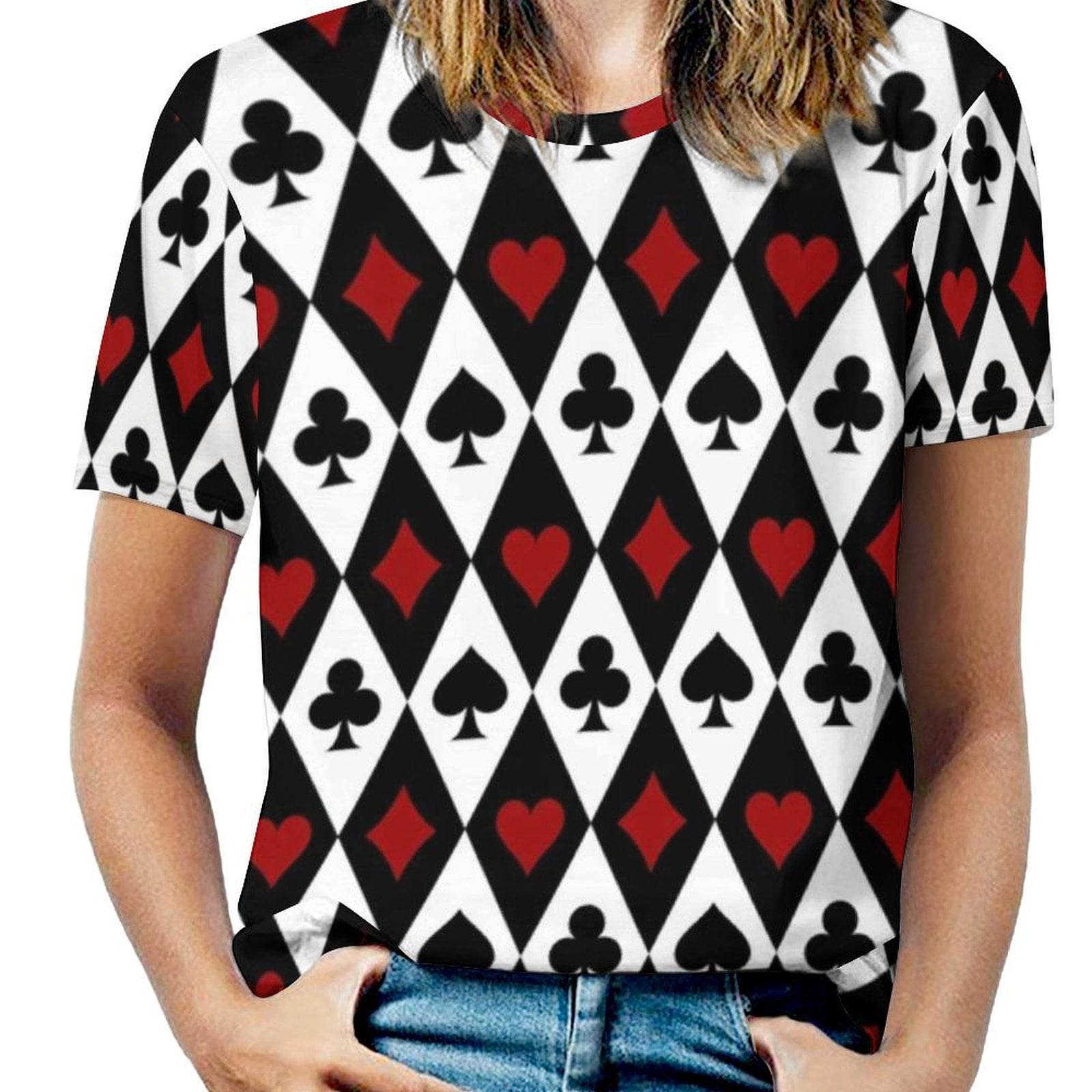 Big Size Playing Poker Card T Shirts Hearts Diamonds Clubs Spades ...