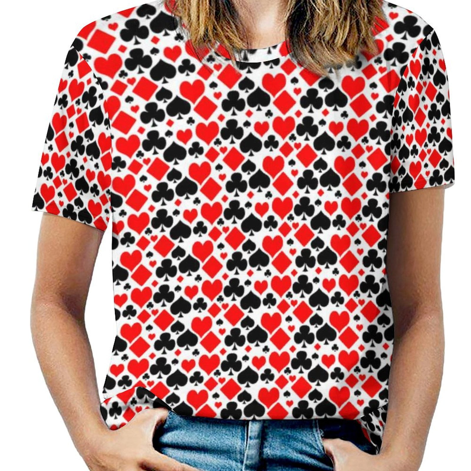 Big Size Playing Poker Card T Shirts Hearts s Clubs Spades Street Wear ...