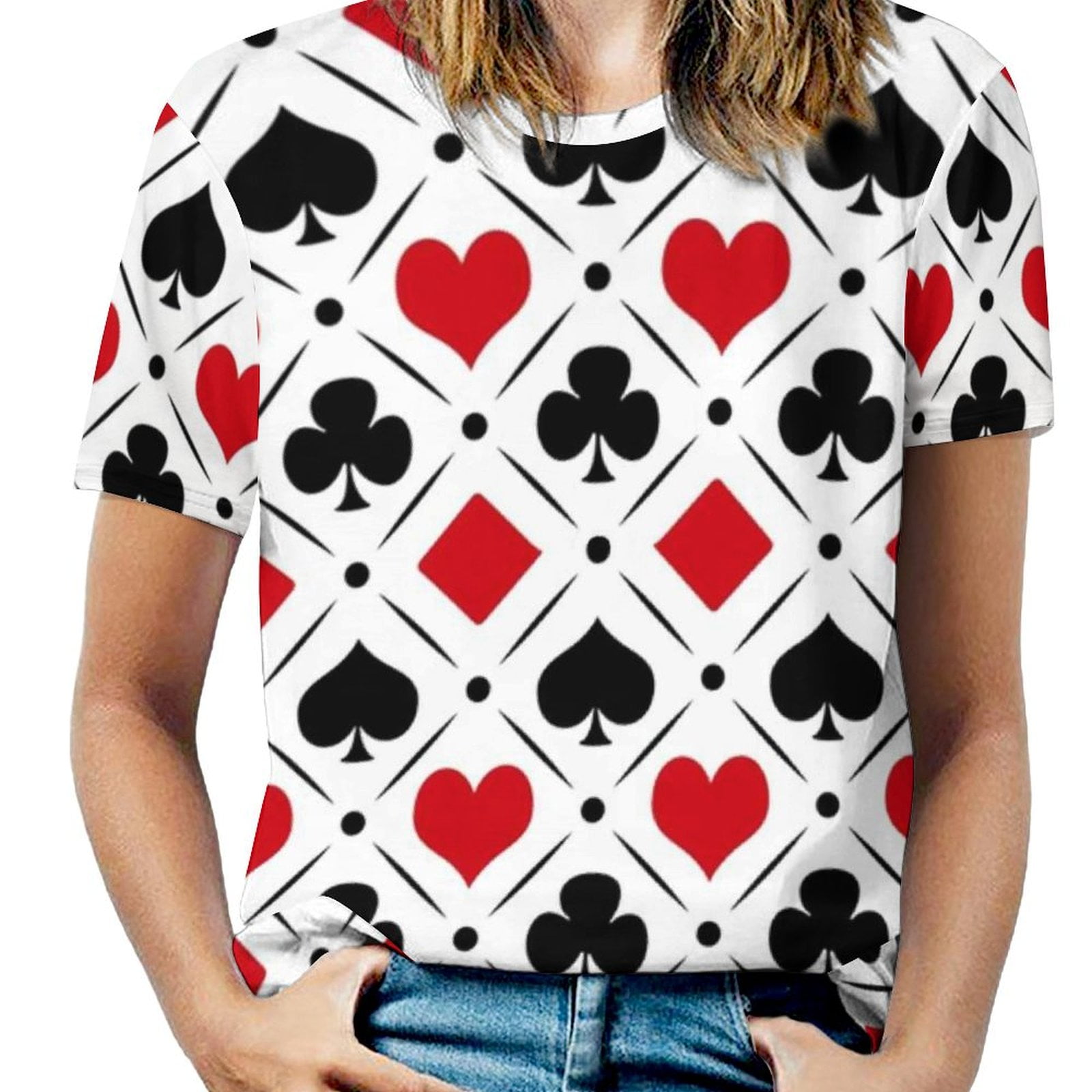 Big Size Playing Poker Card T Shirts Hearts s Clubs Spades Street Wear ...