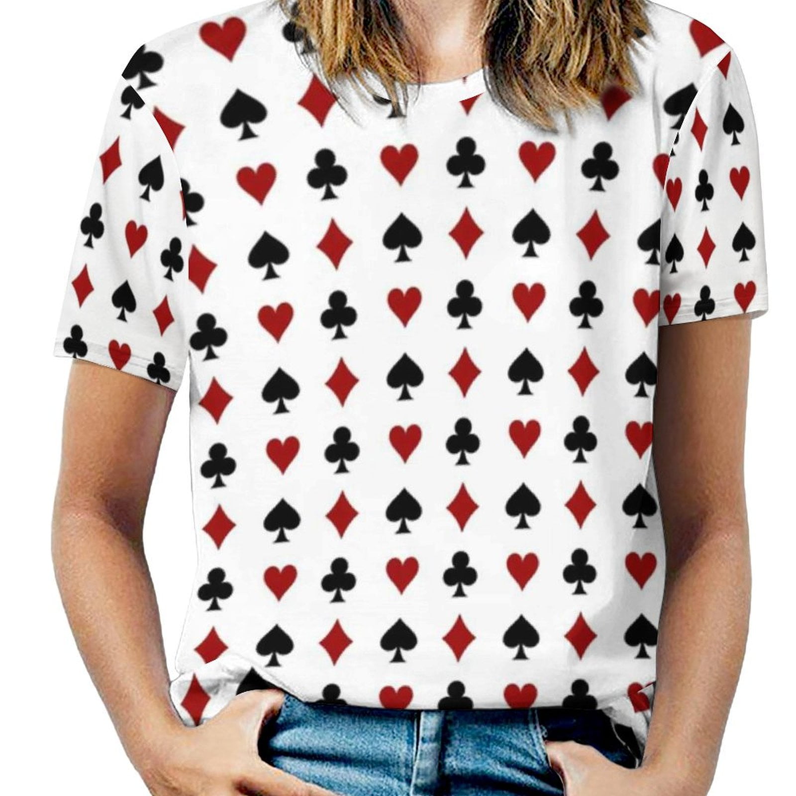 Big Size Playing Poker Card T Shirts Hearts s Clubs Spades Street Wear ...