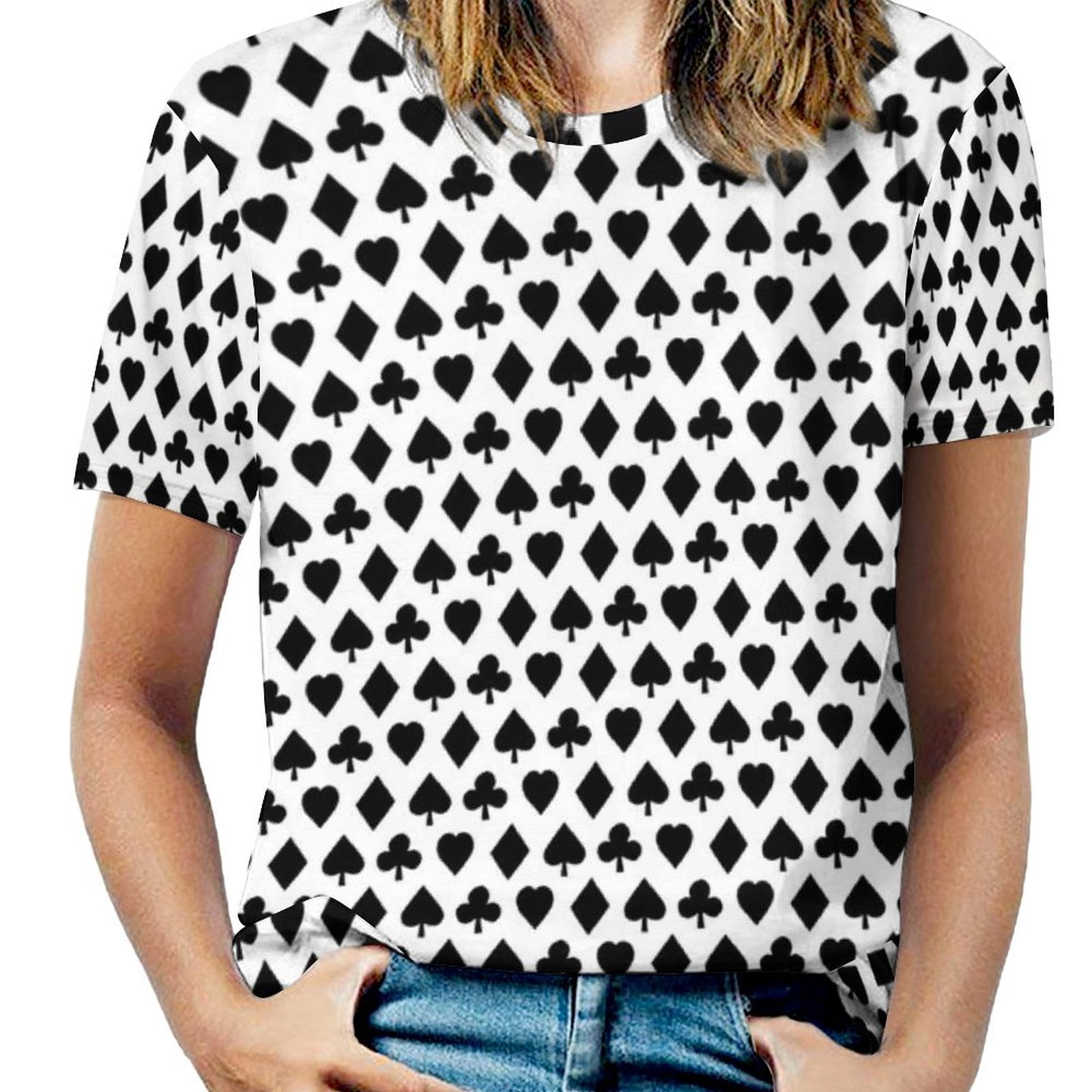 Big Size Playing Poker Card T Shirts Hearts s Clubs Spades Street Wear ...