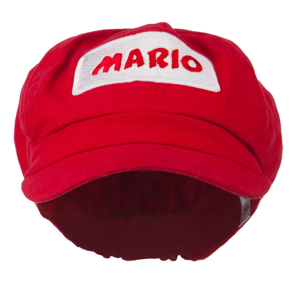 Big Size Rectangle Mario and Luigi Embroidered Cotton Newsboy Cap - Red ...