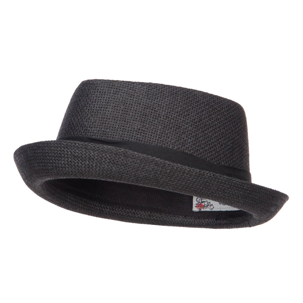 Big Size Solid Upbrim Pork Pie Fedora - Black 2XL-3XL - Walmart.com