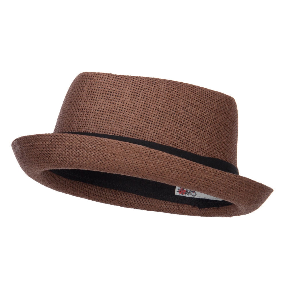 Big Size Solid Upbrim Pork Pie Fedora - Brown 2XL-3XL - Walmart.com