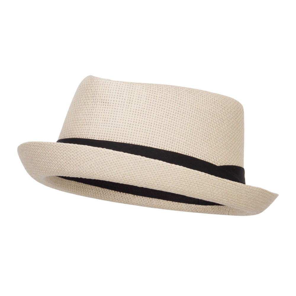 Big Size Solid Upbrim Pork Pie Fedora - Tan XL-2XL - Walmart.com