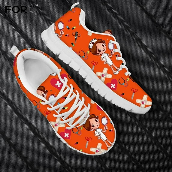 Big Size Summer Nursing Shoes For Women Cartoon Nurse Pattern Woman's ...