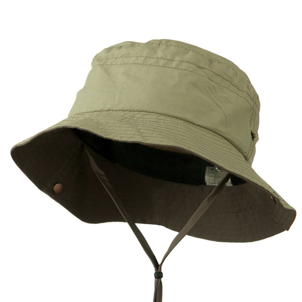 Big Size Talson UV Bucket Hat with Chin Cord - Khaki Brown XL-2XL ...