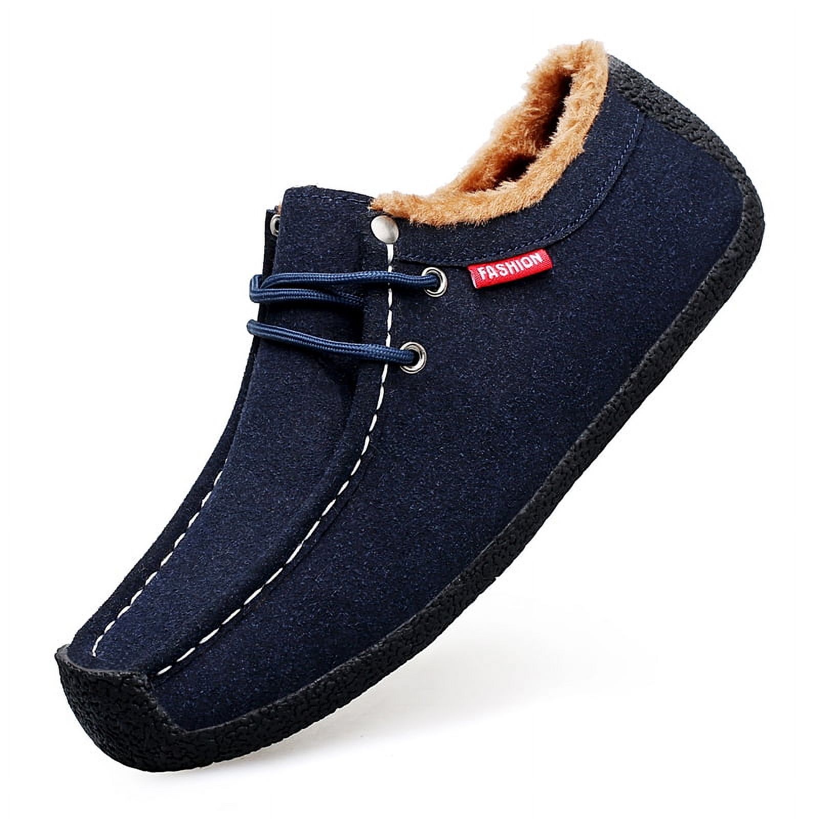Big Size Winter Men's Casual Loafers Slip On Outdoor Fuzzy Furry ...