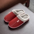 Big Size for Men's Leather Slippers Indoor Waterproof Home Fur Male ...