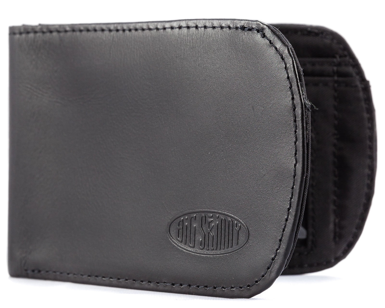 Big Skinny Thin Leather Hybrid RFID Blocking Curve Front Pocket Wallet ...
