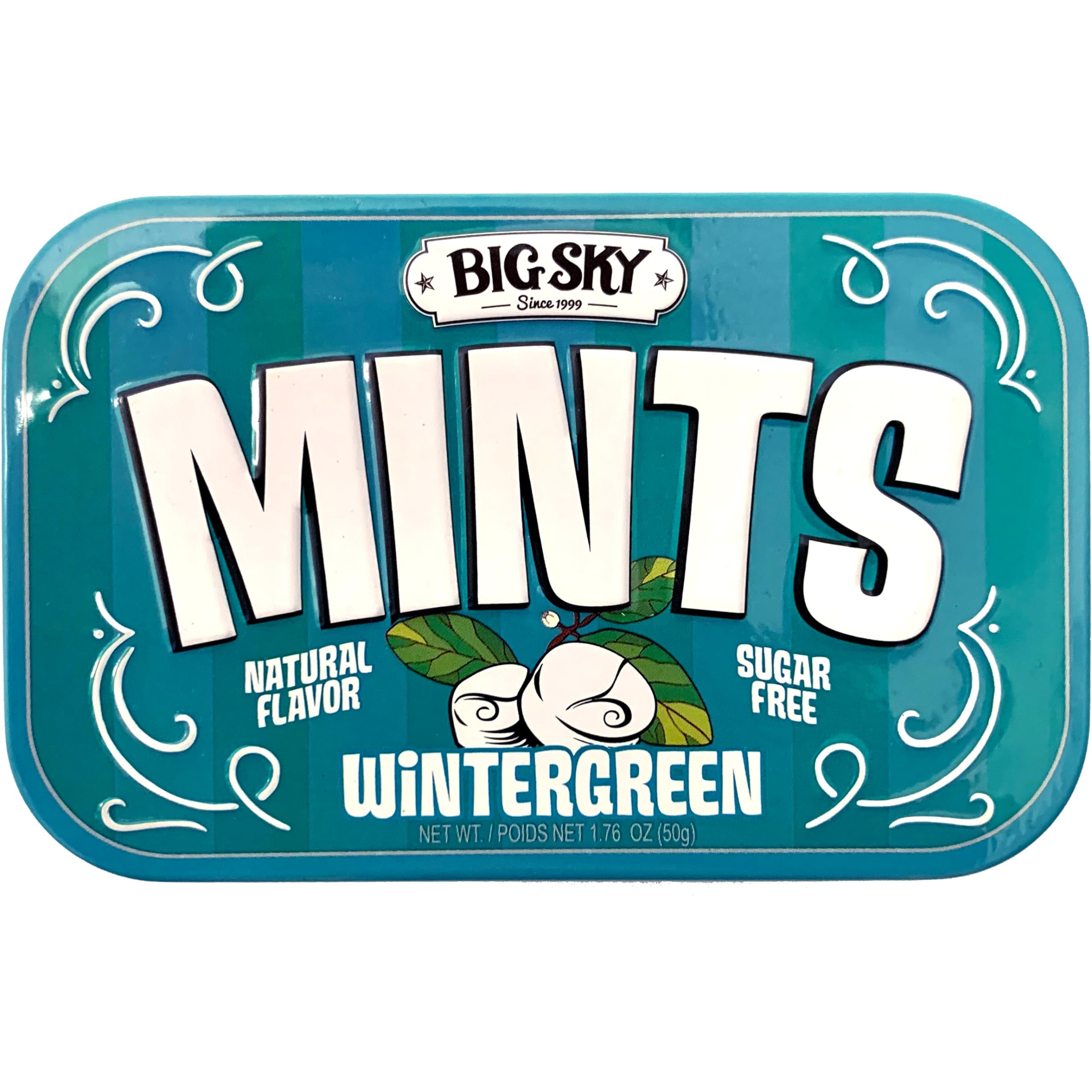 Big Sky Sugar Free MFF30 Wintergreen Mint Candy, 50g Tin - 6 Count ...
