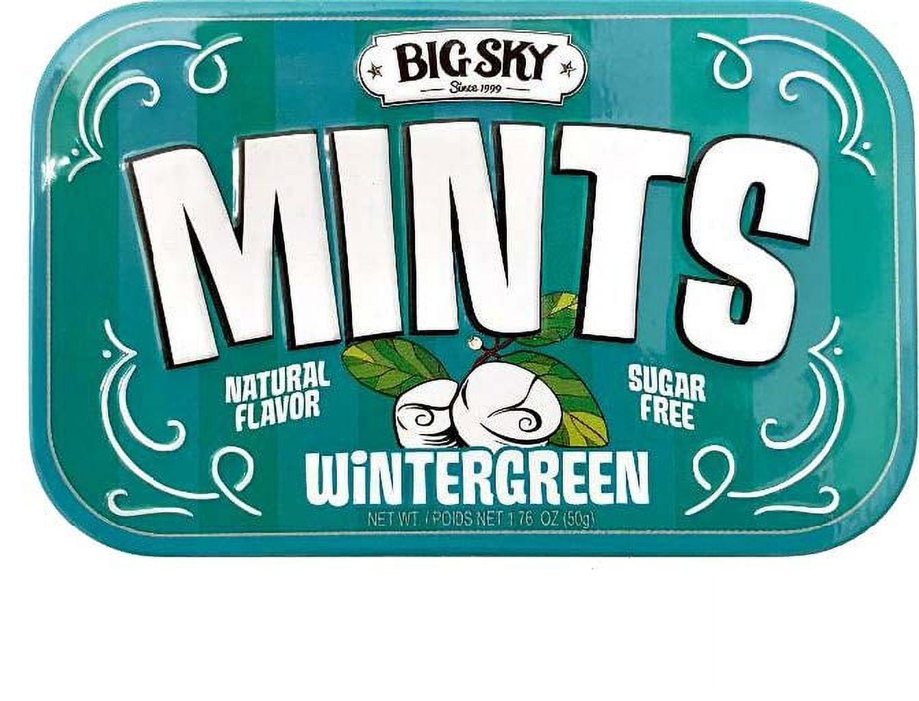 Big Sky Sugar Free Wintergreen Mint Candy Without Additives, 50g Tin ...