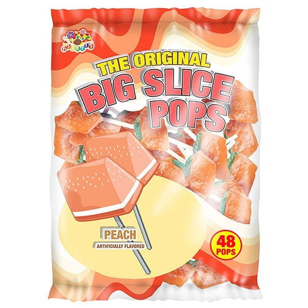 Big Slice Pops Peach Lollipops - Bag of 48 - Walmart.com