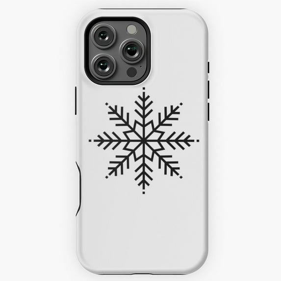 Big Snowflake Black White Holiday Design iPhone Case 17 11 12 13 14 15 ...
