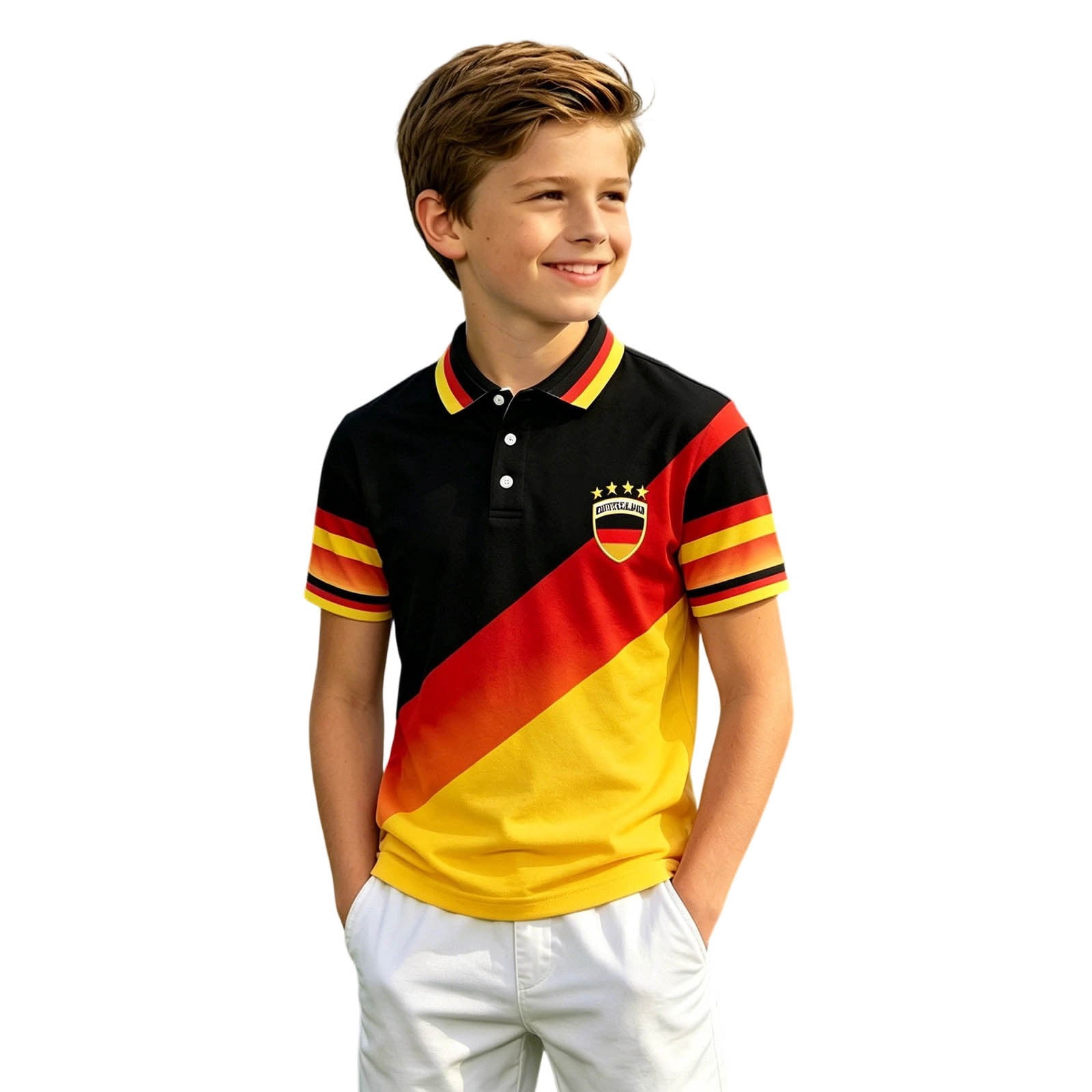 Big Soccer Jersey Polo Shirts for Boy Football Enthusiast Tee For Kids ...