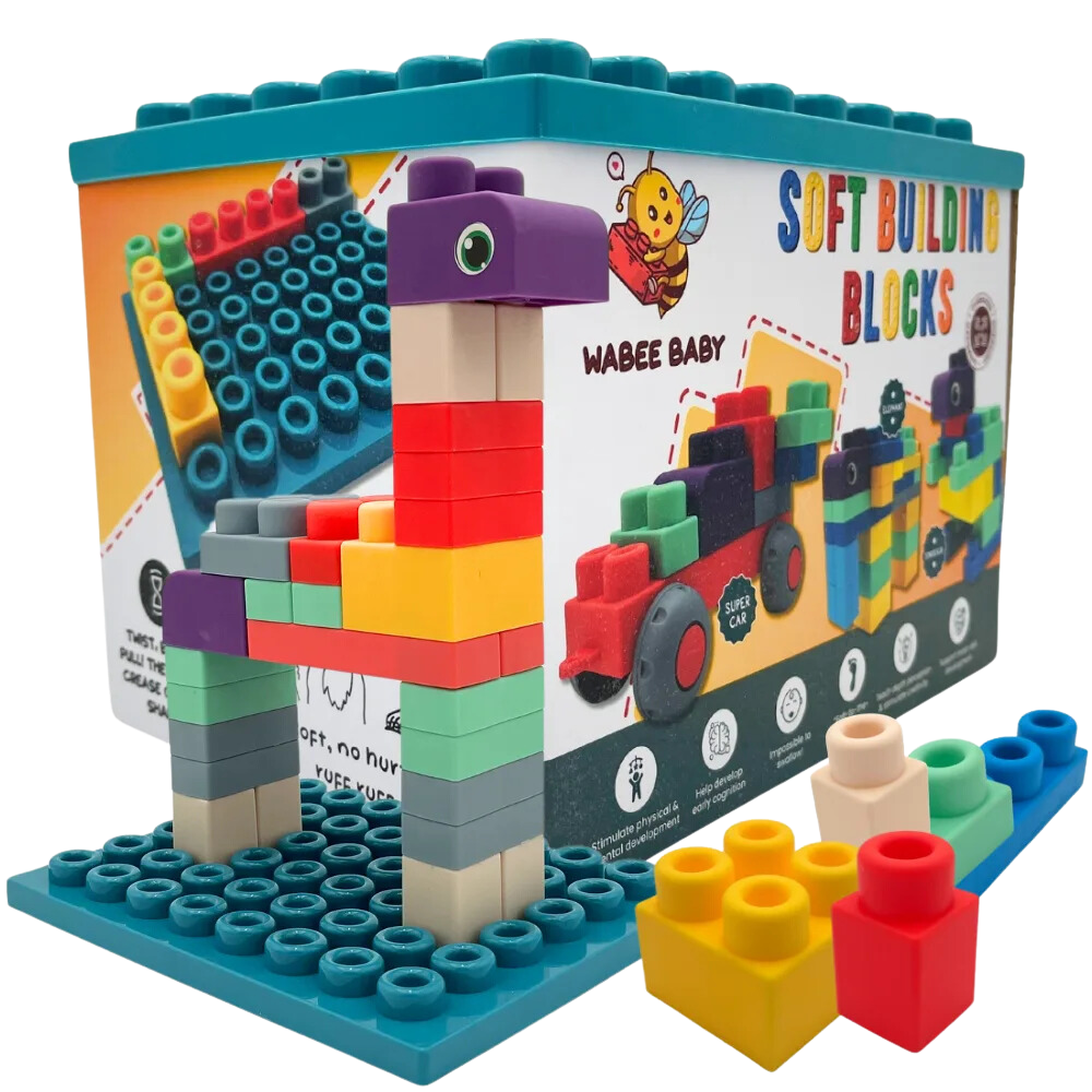 Big Soft Baby Blocks 40-Piece Toddler Blocks for Building Stacking Playing with Baseboard and ...