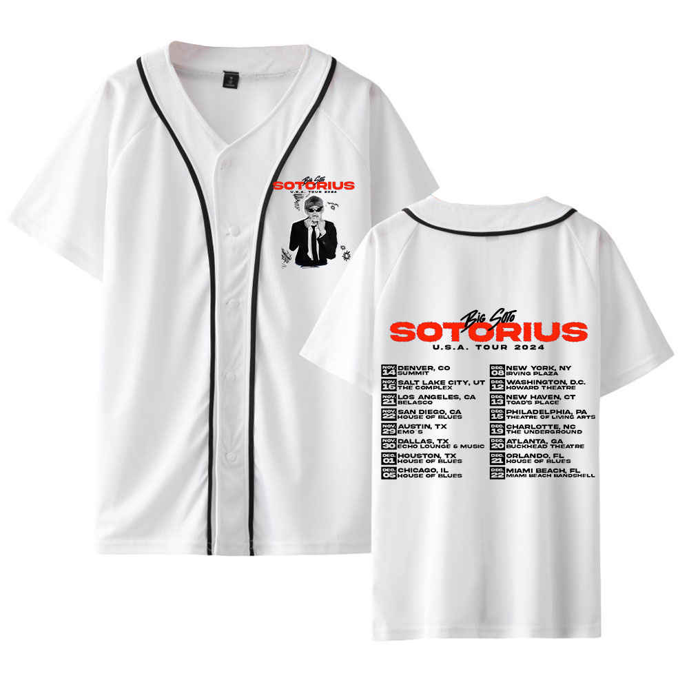 Big Soto Sotorius U.S.A Tour 2024 Jersey Unisex Casual Short Sleeve ...