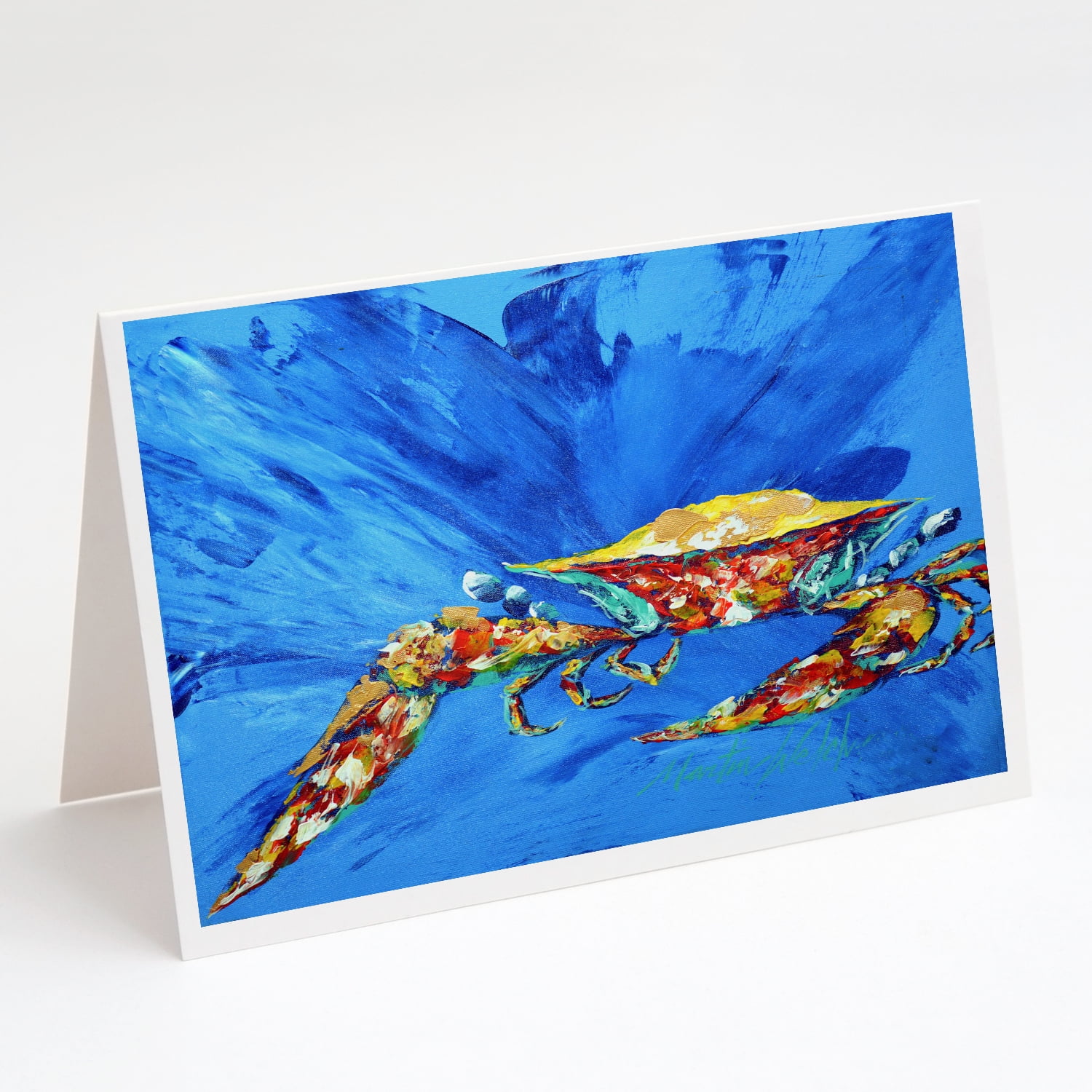 Big Spash Crab in blue Greeting Cards Pack of 8 7 in x 5 in - Walmart.com