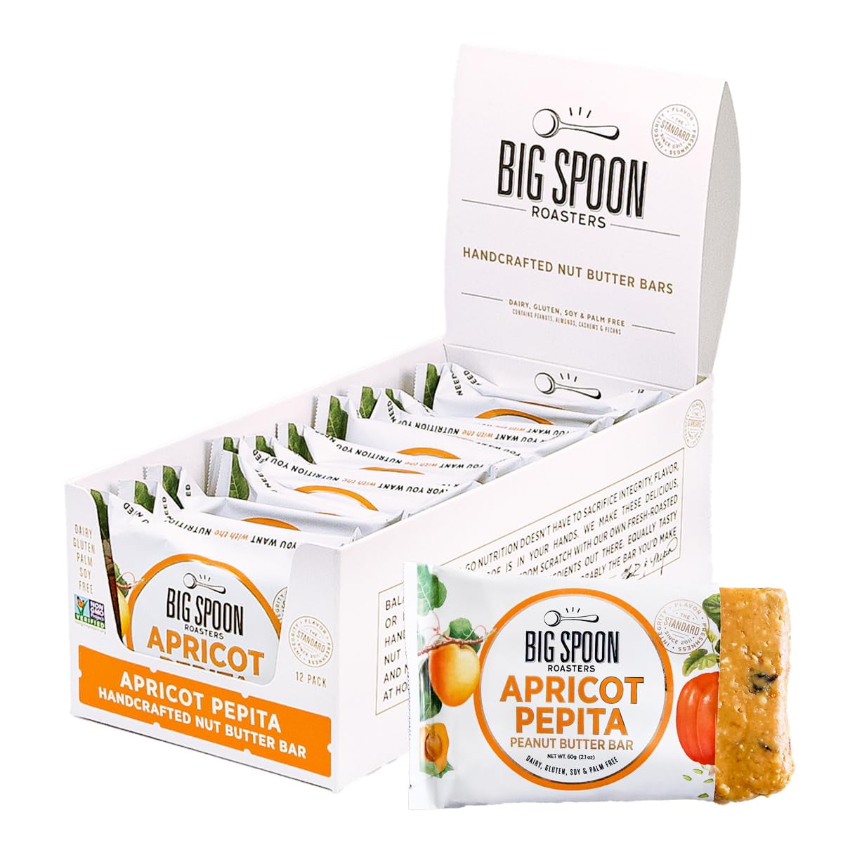 Big Spoon Roasters Nut Butter Bars AIS1 Low Carb, Bars with Non GMO Pea ...