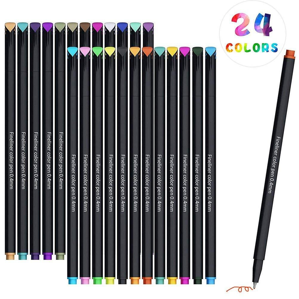 Big 24 Colored Micro Pens 05, Fineliner pens Waterproof Archival Ink ...