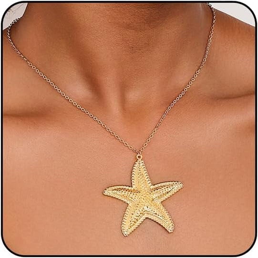 Big Star Necklace Chunky Necklace for Women Boho Thick Chain Statement ...