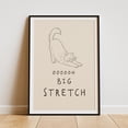 Big Stretch Cat Poster, Quirky Cat Wall Art, Unframed Paper Poster ...