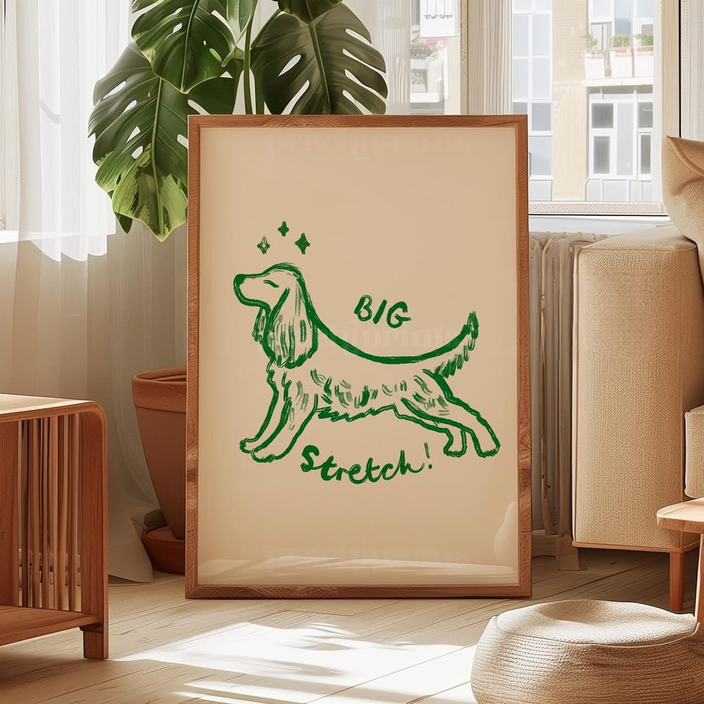 Big Stretch Cocker Spaniel Print: Quirky Animal Wall Art Cute Living ...