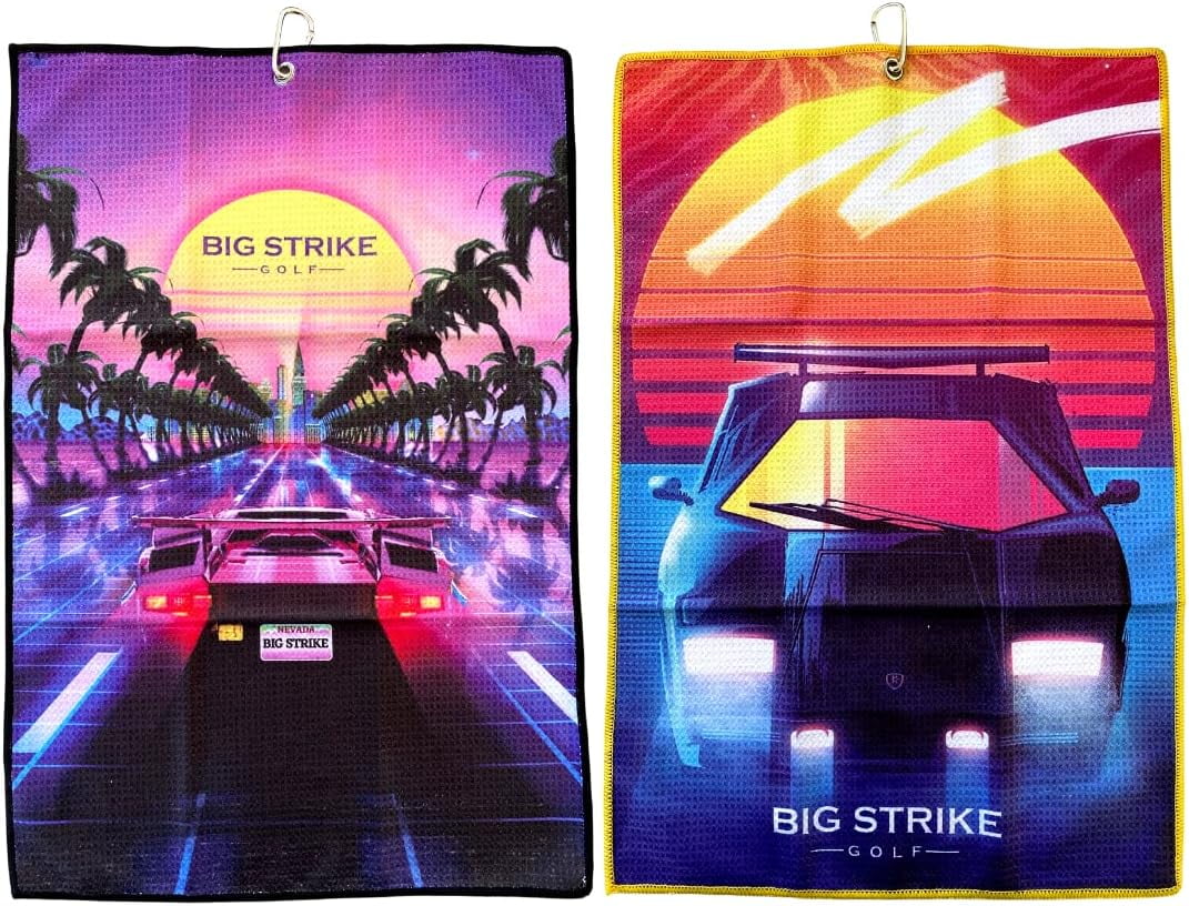 Big Strike Golf - 2 Pack Golf Towel Set. Microfiber Waffle Pattern Golf ...