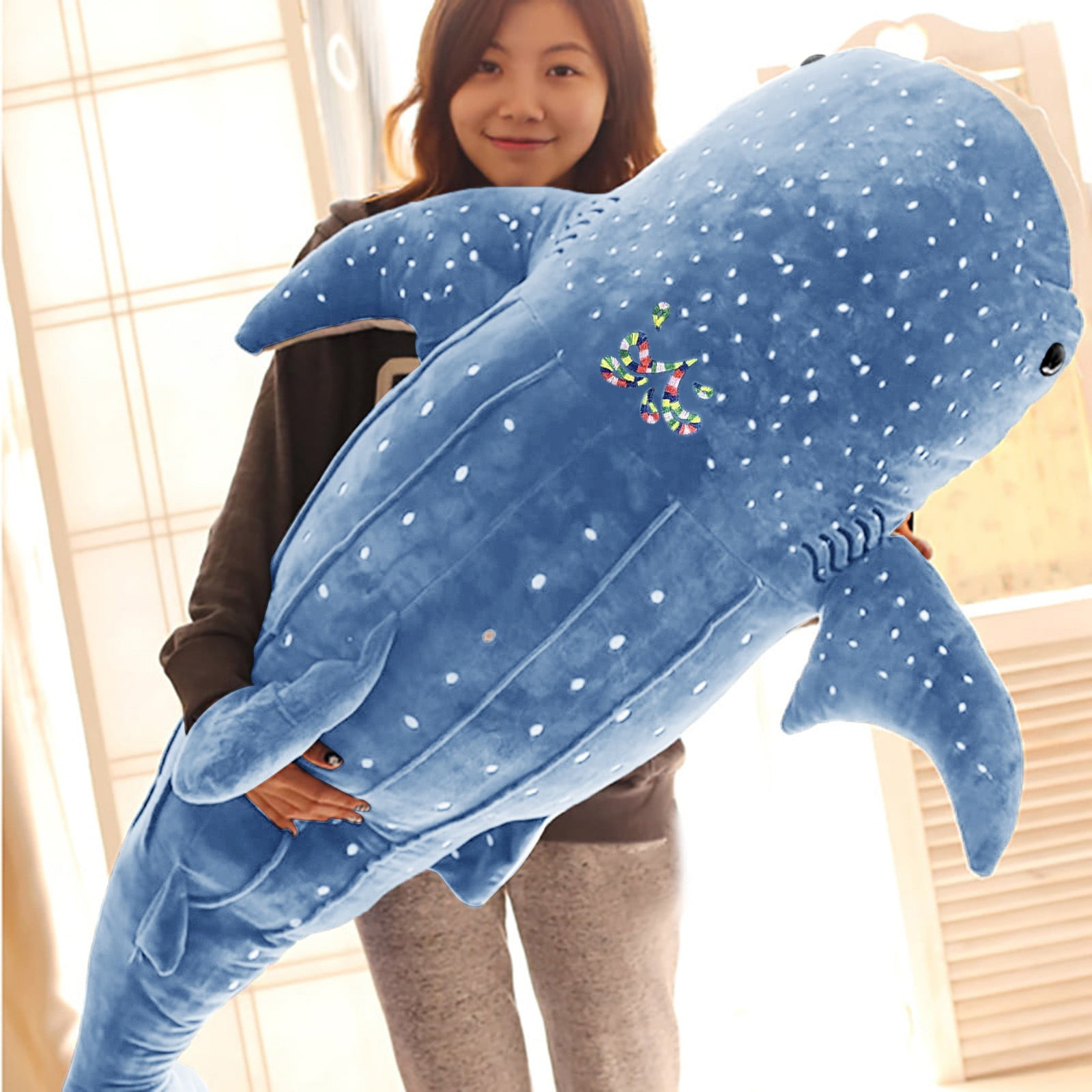 Big Stuffed Animal Rag Doll Plush Toy - Blue Cartoon Throw Pillow ...