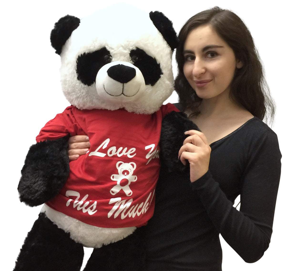 Big Stuffed Panda 3ft Giant Teddy Bear Plush Animal Gift of Love, Fully ...