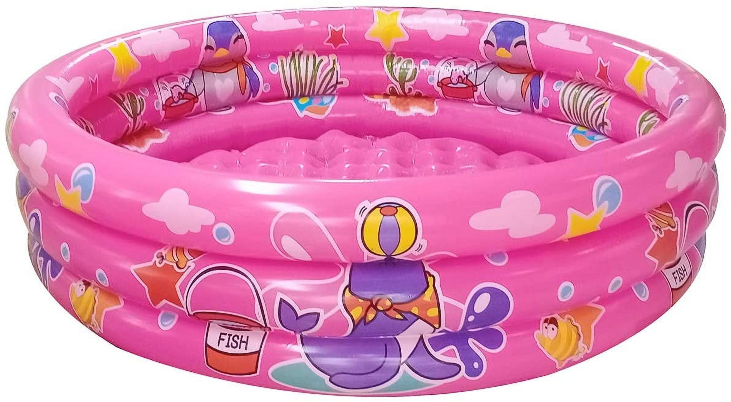 Big Summer 3 Rings Kiddie Pool, 48”X12”, Kids Swimming Pool, Inflatable ...
