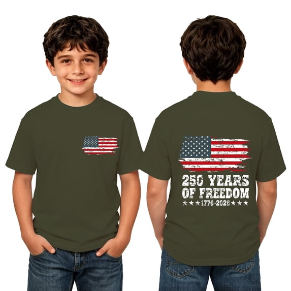 Big Summer Blouse for Boy Short Sleeve Crew Neck Tops 4th of July ...