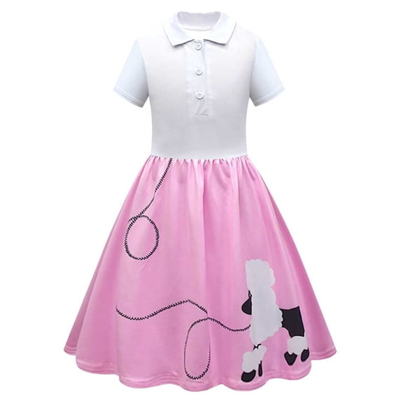 Big Summer Dresses For Girls Pattern Printed Short Sleeved Round Neck ...