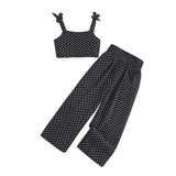 Big Summer Outfits For Girls Polka Cute Bow Tie Sleeveless Tank Top ...