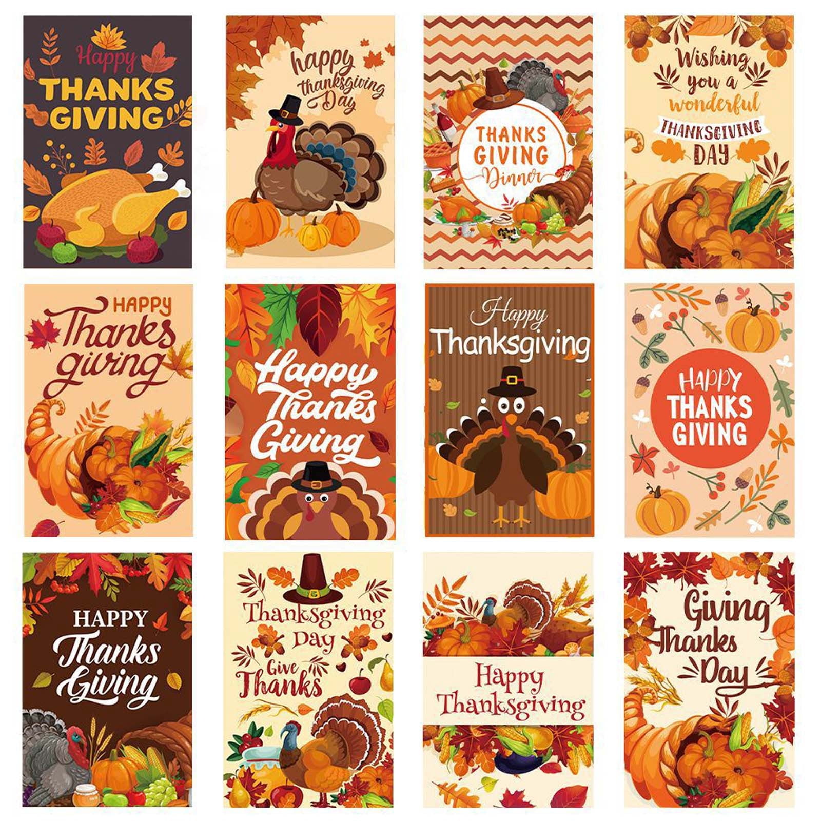 Big Summer Saving! PEONAVET 12Pcs Thanksgiving Greeting Card Turkey DIY ...