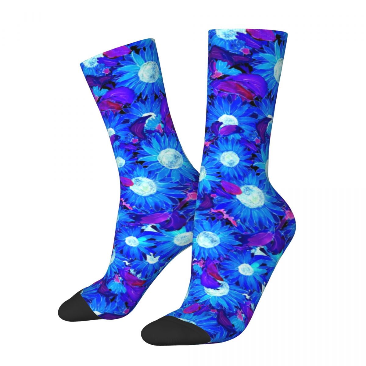 Big Sunflower Field Socks Winter Yellow Floral Print Stockings Gothic ...