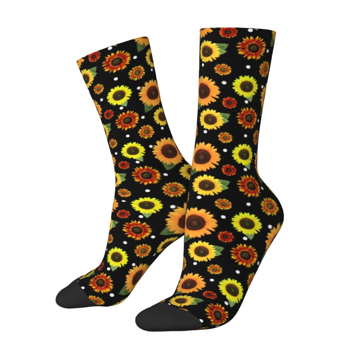 Big Sunflower Field Socks Winter Yellow Floral Print Stockings Gothic ...