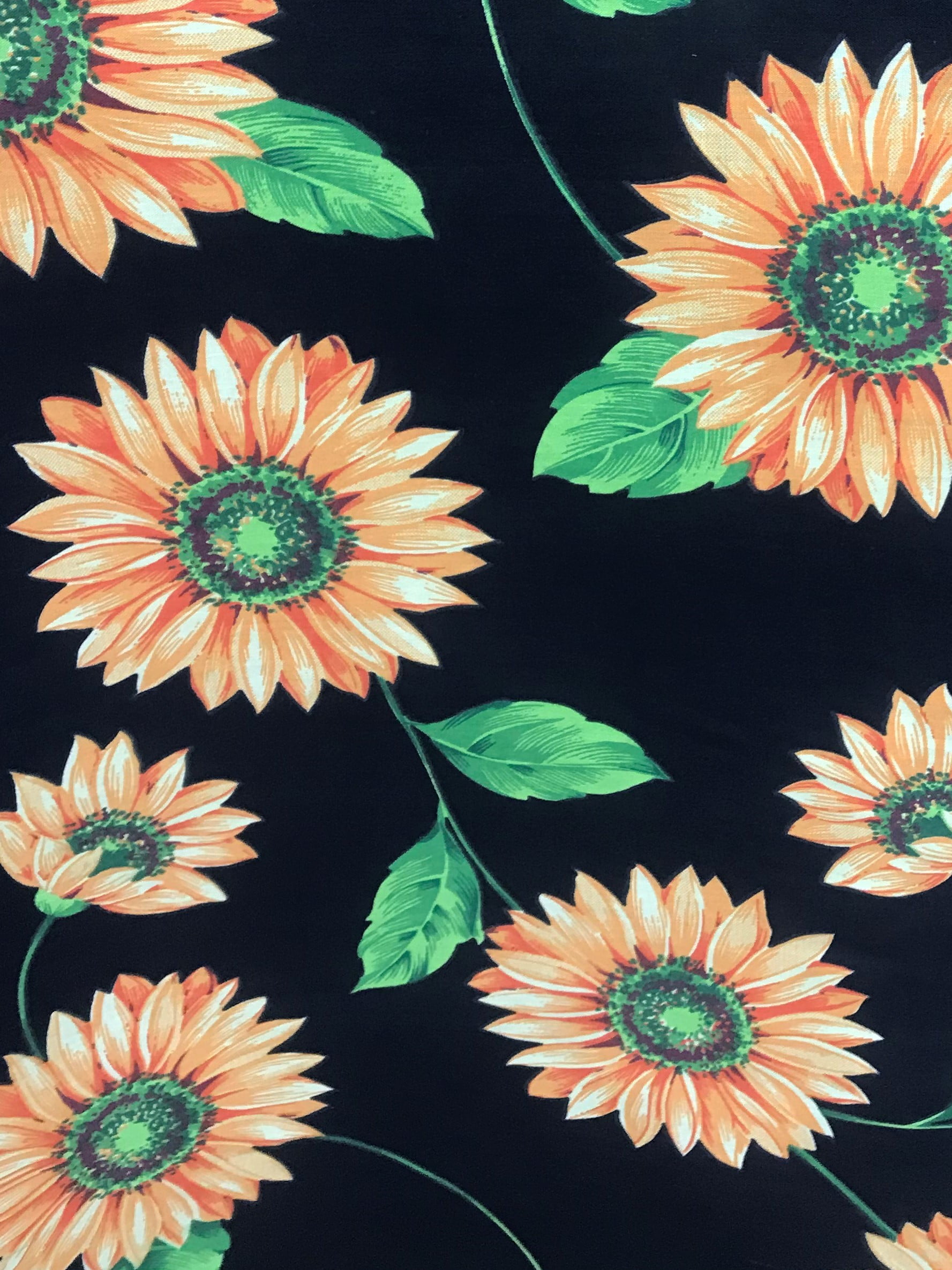 Big Sunflower Print Broadcloth, 60" Wide, Sells by the Yard from Sal ...