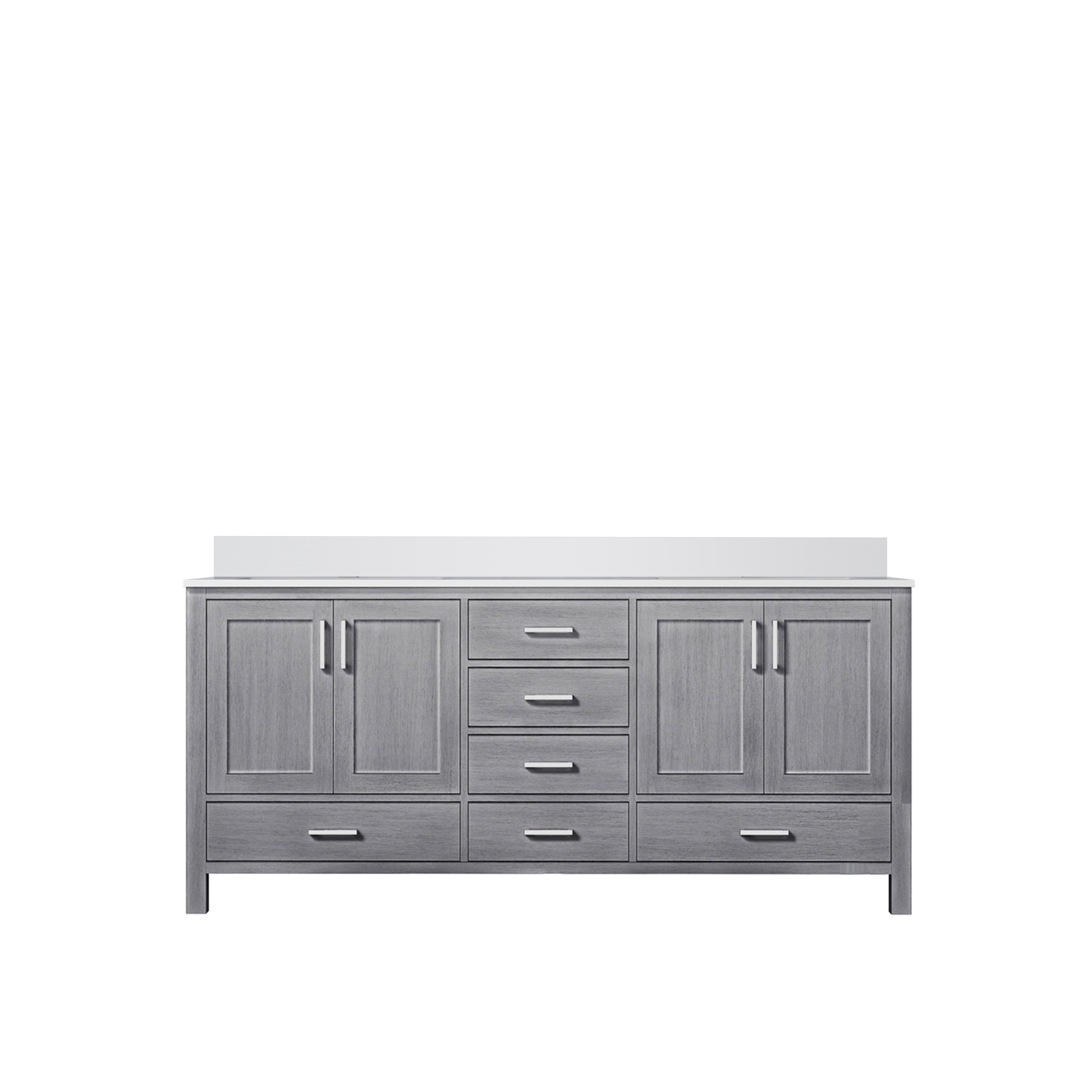 Big Sur 72 in W x 22 in D Distressed Grey Double Bath Vanity and White ...
