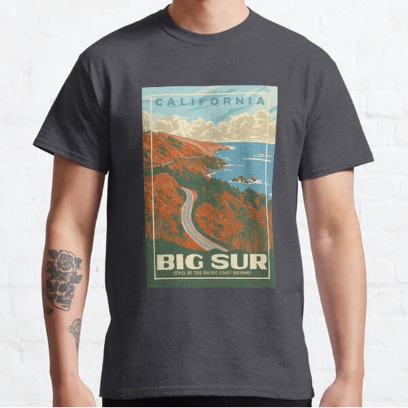 Big Sur California Original Wpa Poster Style Retro Design Classic T ...