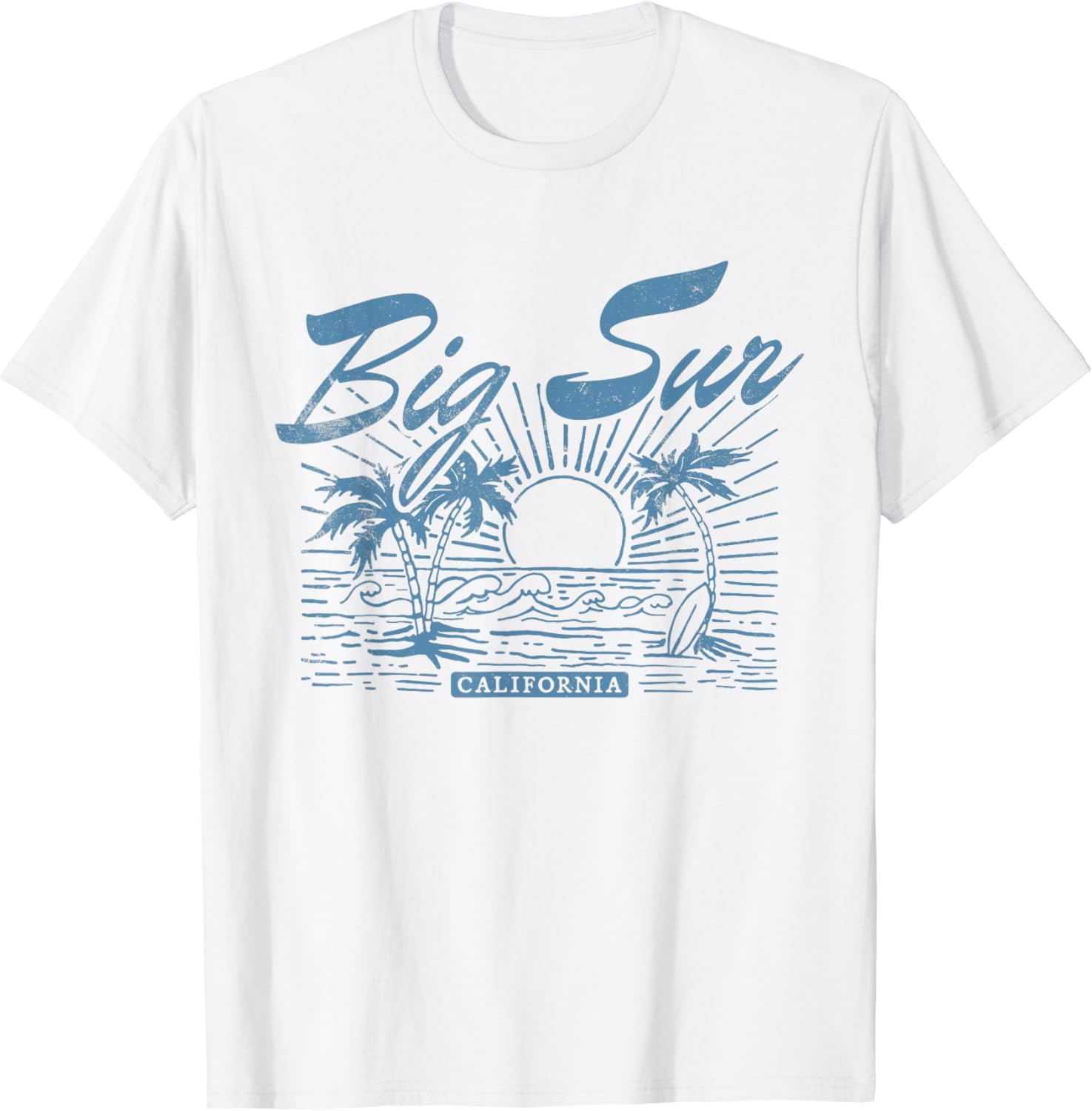 Big Sur California Vintage Distressed Beach T-Shirt - Walmart.com