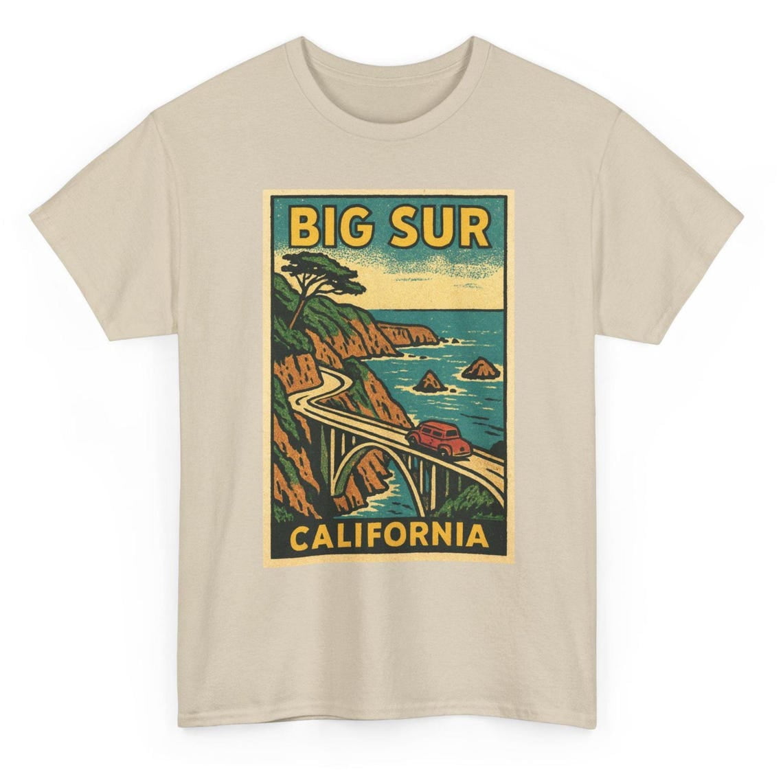 Big Sur Retro California Coastal Highway Pacific Ocean Nature Redwood ...