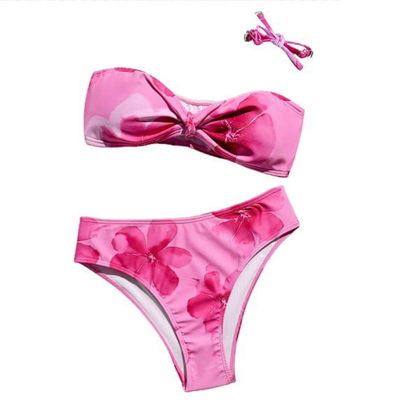 Big Swimsuit For Girls Cute Print Bikini Two Piece For Kids Floral ...