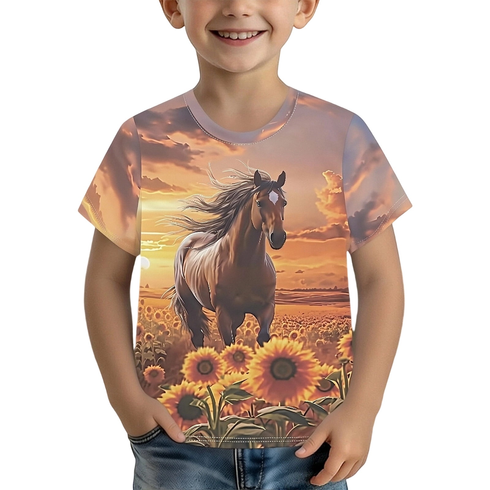 Big T-Shirts For Boys Casual Fashion Graphic With Starry Sky Print ...