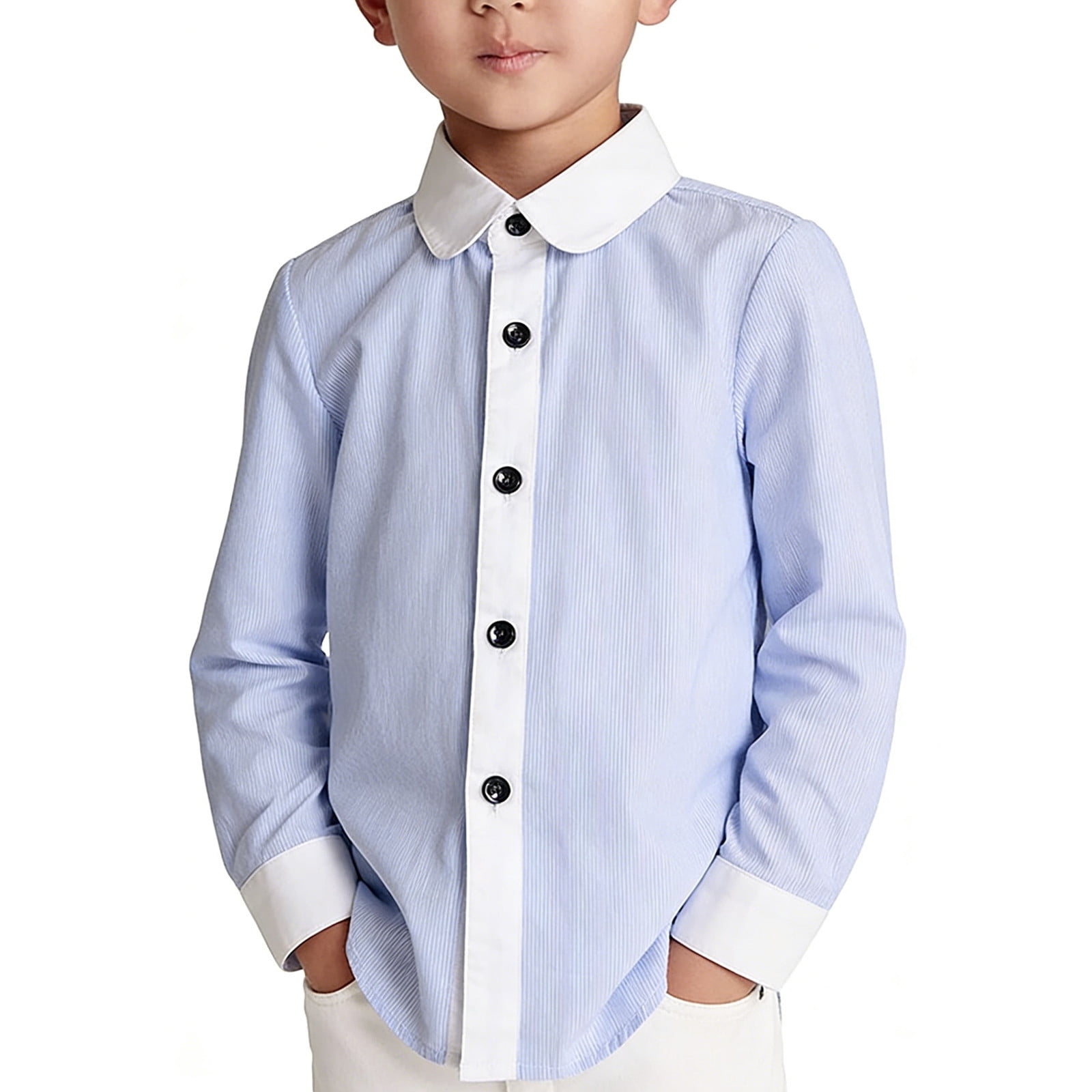 Big T-Shirts For Boys Long Sleeve Casual Button Down For Kids ...