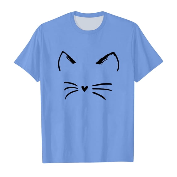 Big T Shirts For Girls Boys Prints Short Sleeve Cat Prints Clothes ...