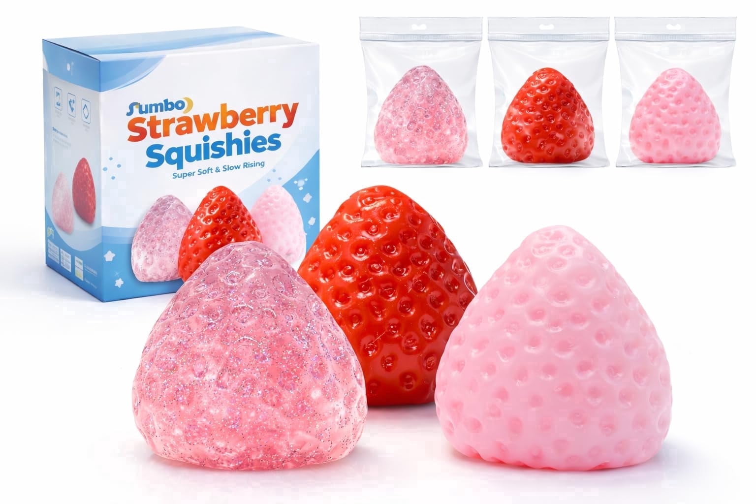 Big Taba Squishies Strawberry, Cute Kawaii Fruit Squeeze Toy, Slow ...
