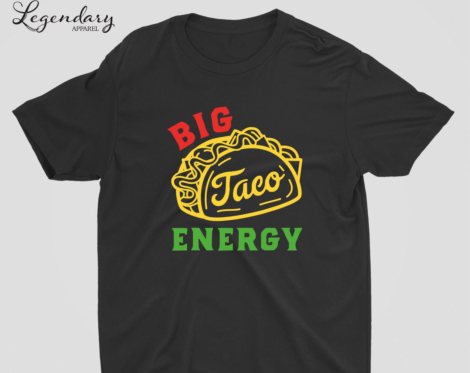 Big Taco Energy Tee Shirt Cinco de Mayo Taco Tuesday Fiesta Bar Party ...