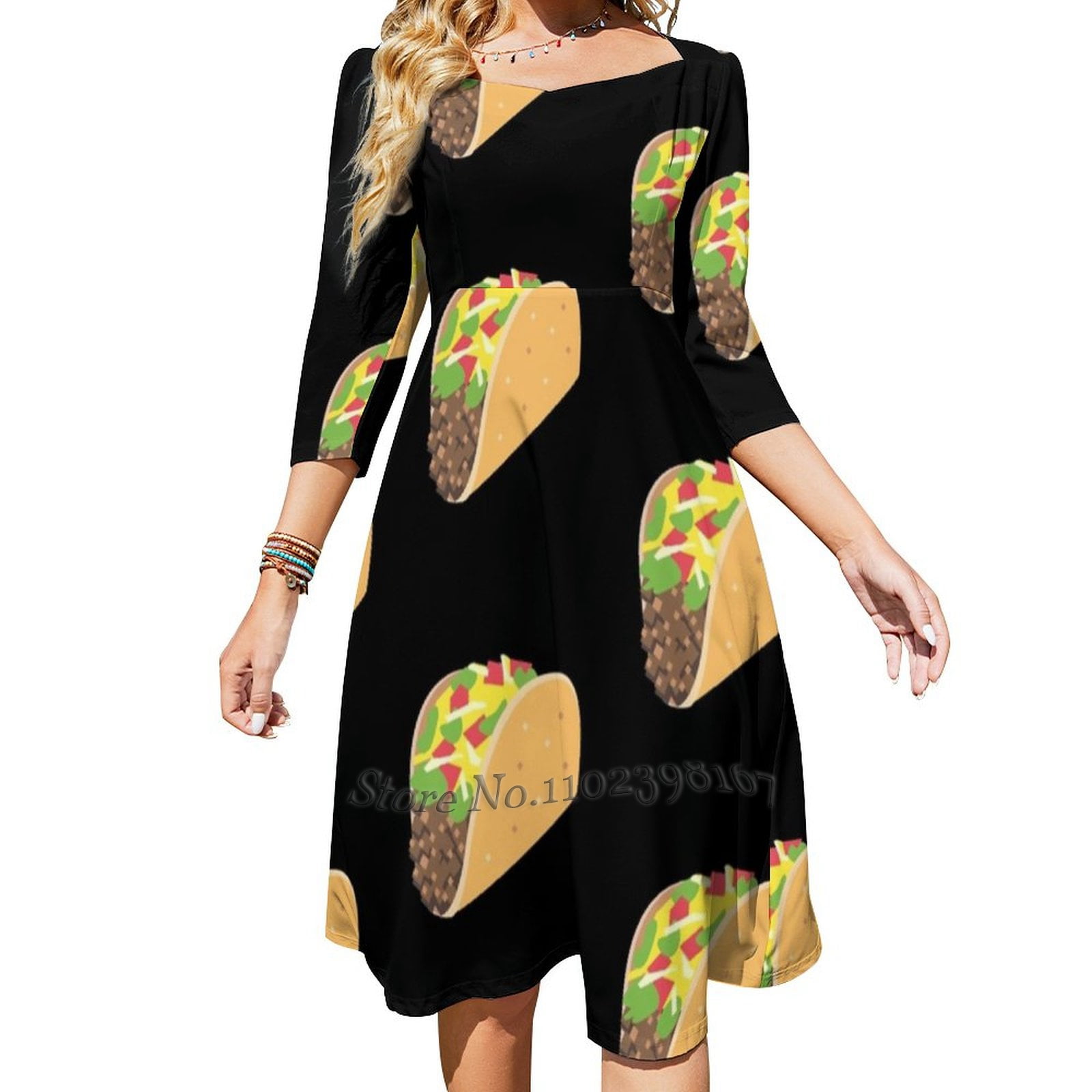 Big Taco Evening Party Dresses Midi Sexy Dress Female Sweet One Piece ...