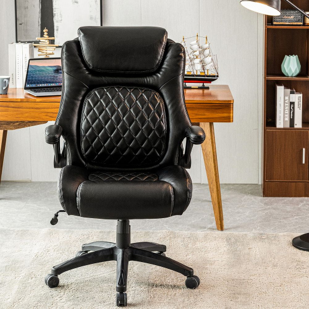 Big & Tall 400lb Ergonomic Leather Office Chair Executive Desk Chair ...
